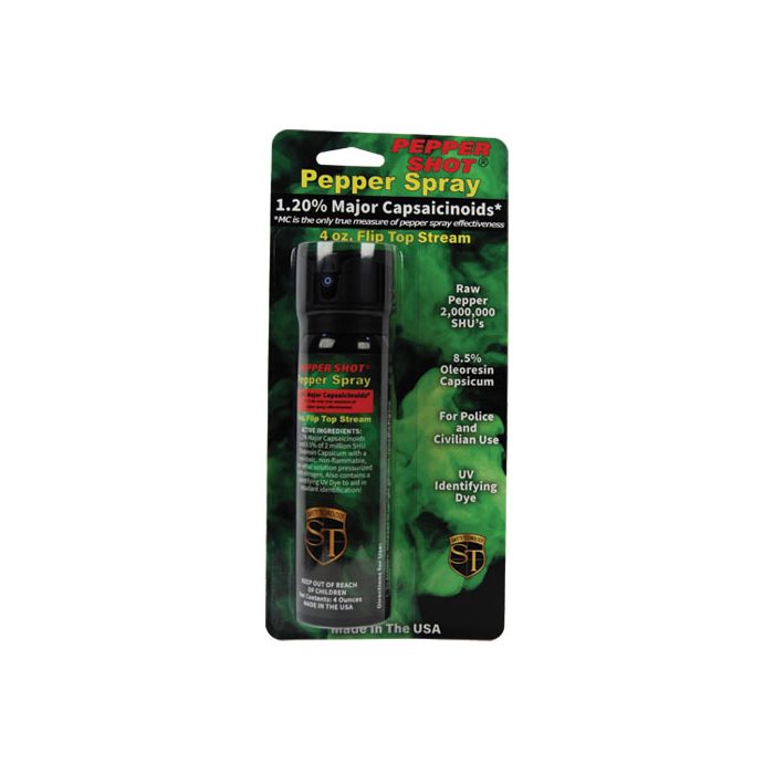 Pepper Shot 1.2% MC 4 oz pepper spray stream flip top - International ...
